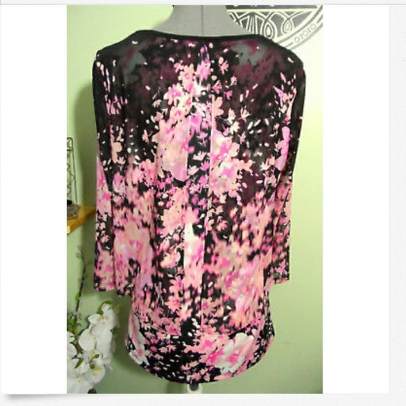 ECI | Tops | Eci New York Netting Covered Blouse M Pink Black | Poshmark